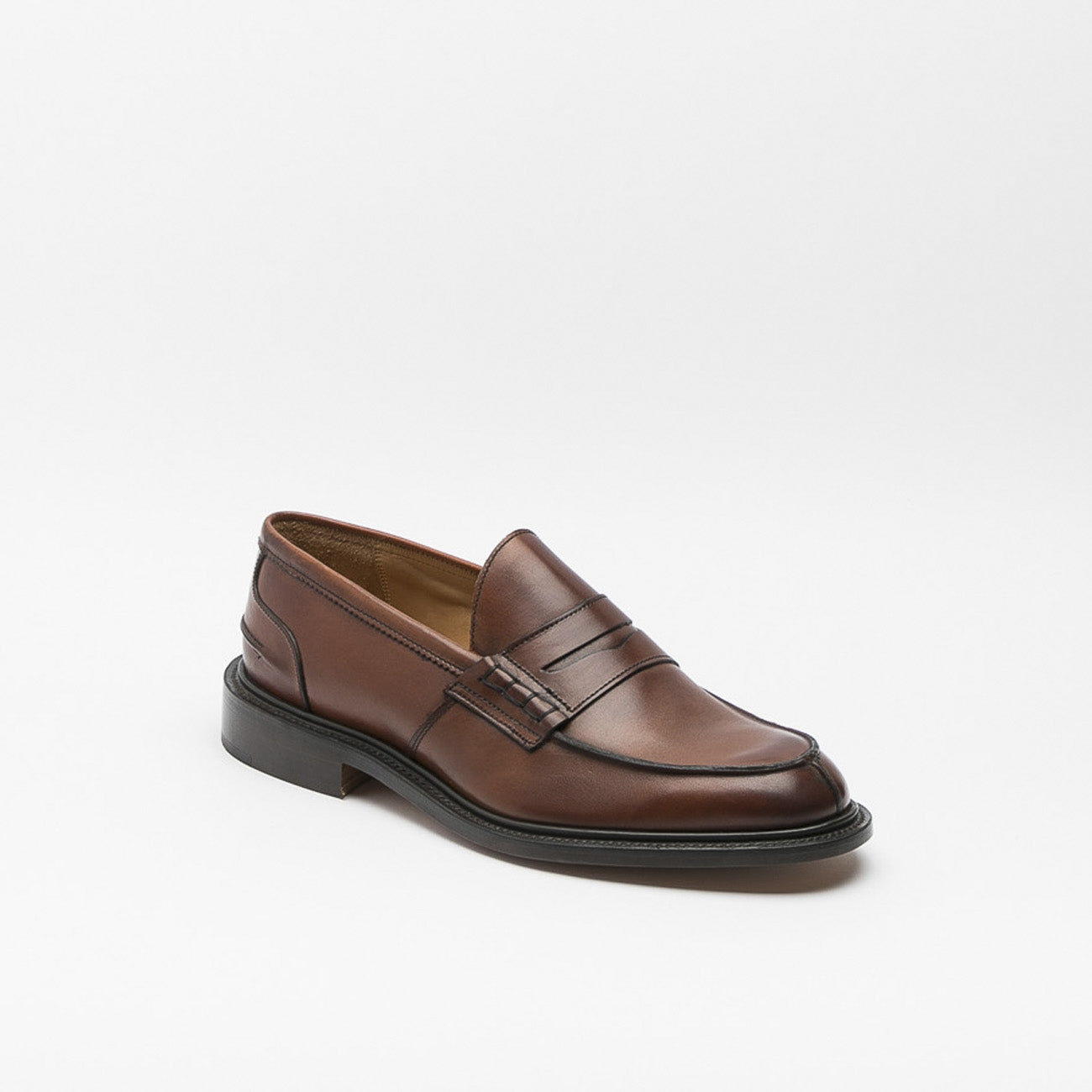 Tricker's James brown leather penny loafer loafer (Chestnut) – Borghini