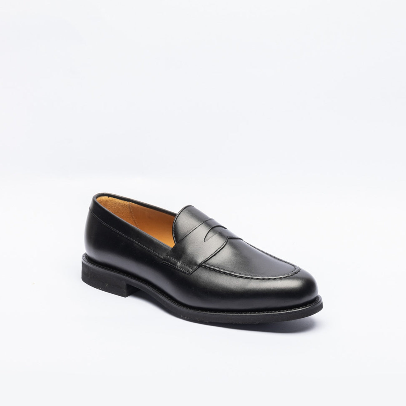 Berwick 9628 penny loafer moccasin in black leather (Dainite sole ...
